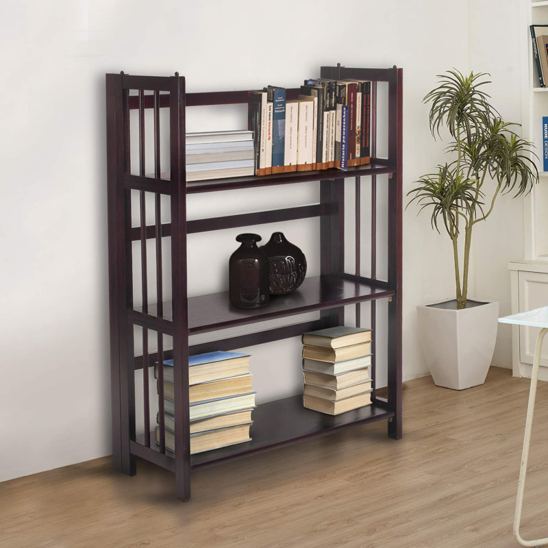 Red Barrel Studio 3 Shelf Folding Stackable Bookcase, (27.5" Wide/Espresso) | Wayfair